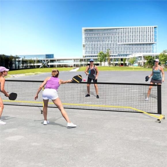 Games | 22ft Portable Pickleball Net System With Locking Wheels Carry ...
